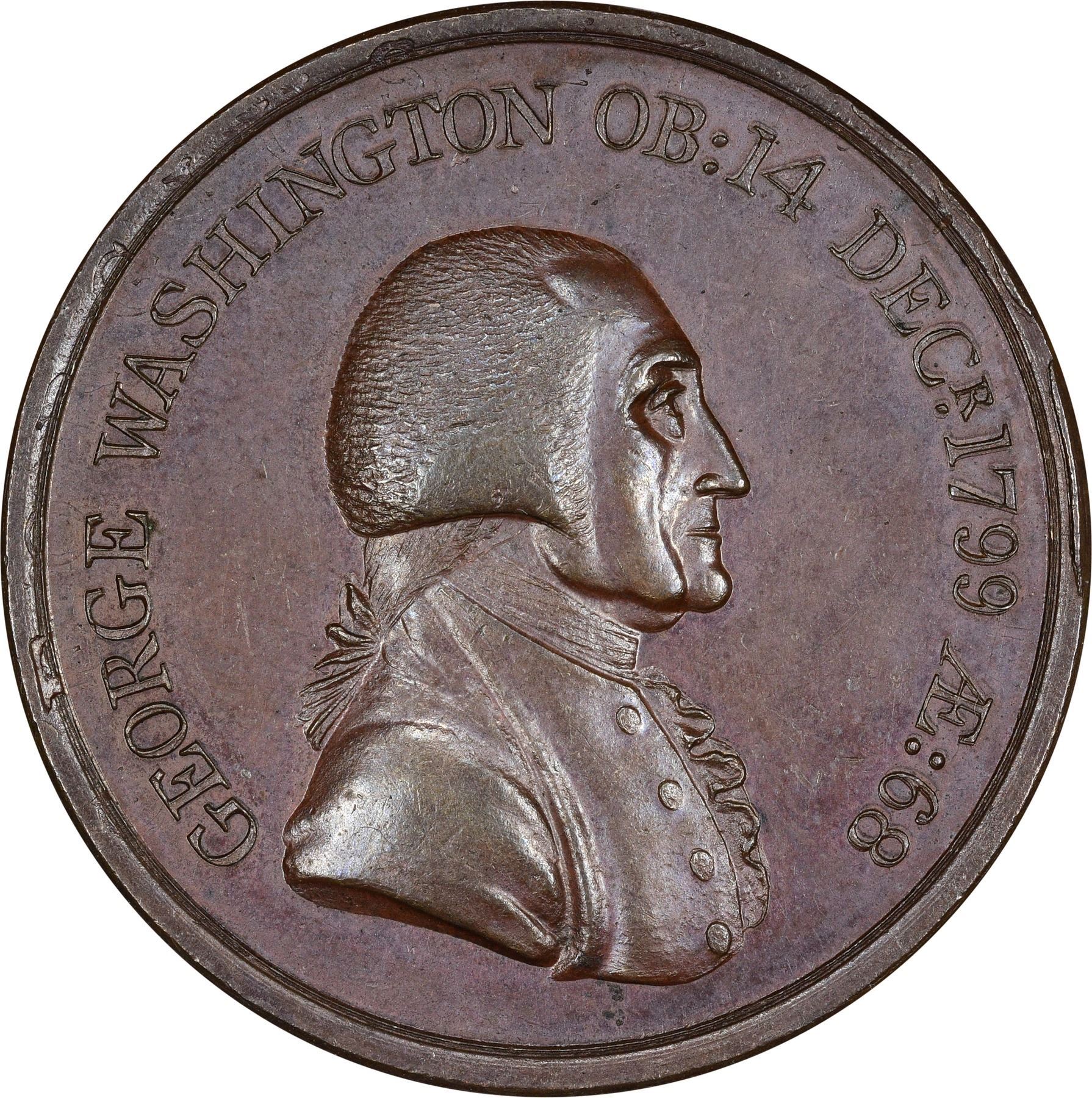 1800 Washington Hero of Freedom Medal. Baker-79B. Bronze. AU, nearly as ...