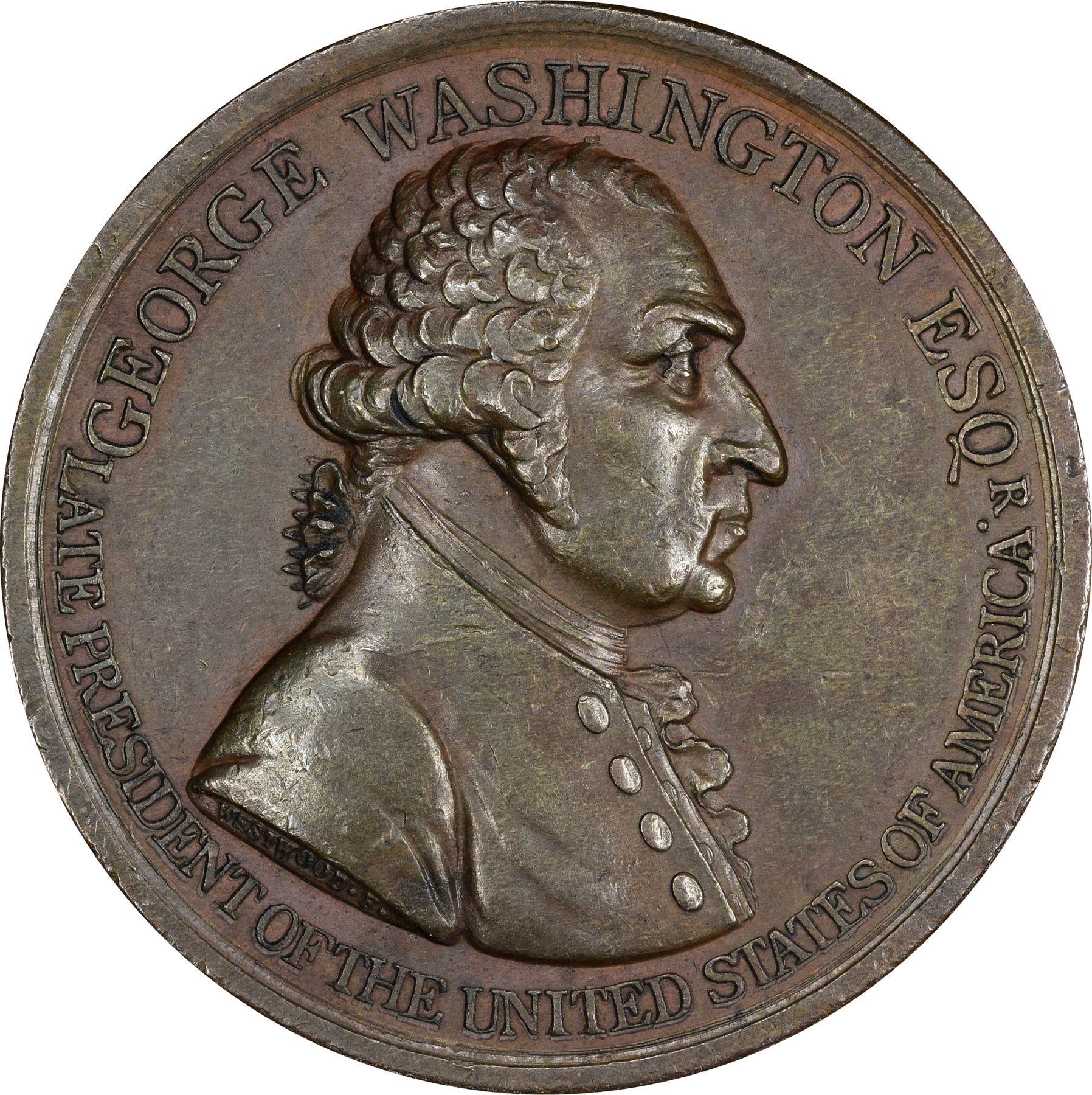 1799 (circa 1800) Westwood George Washington, Esq. Medal. Baker-81 ...