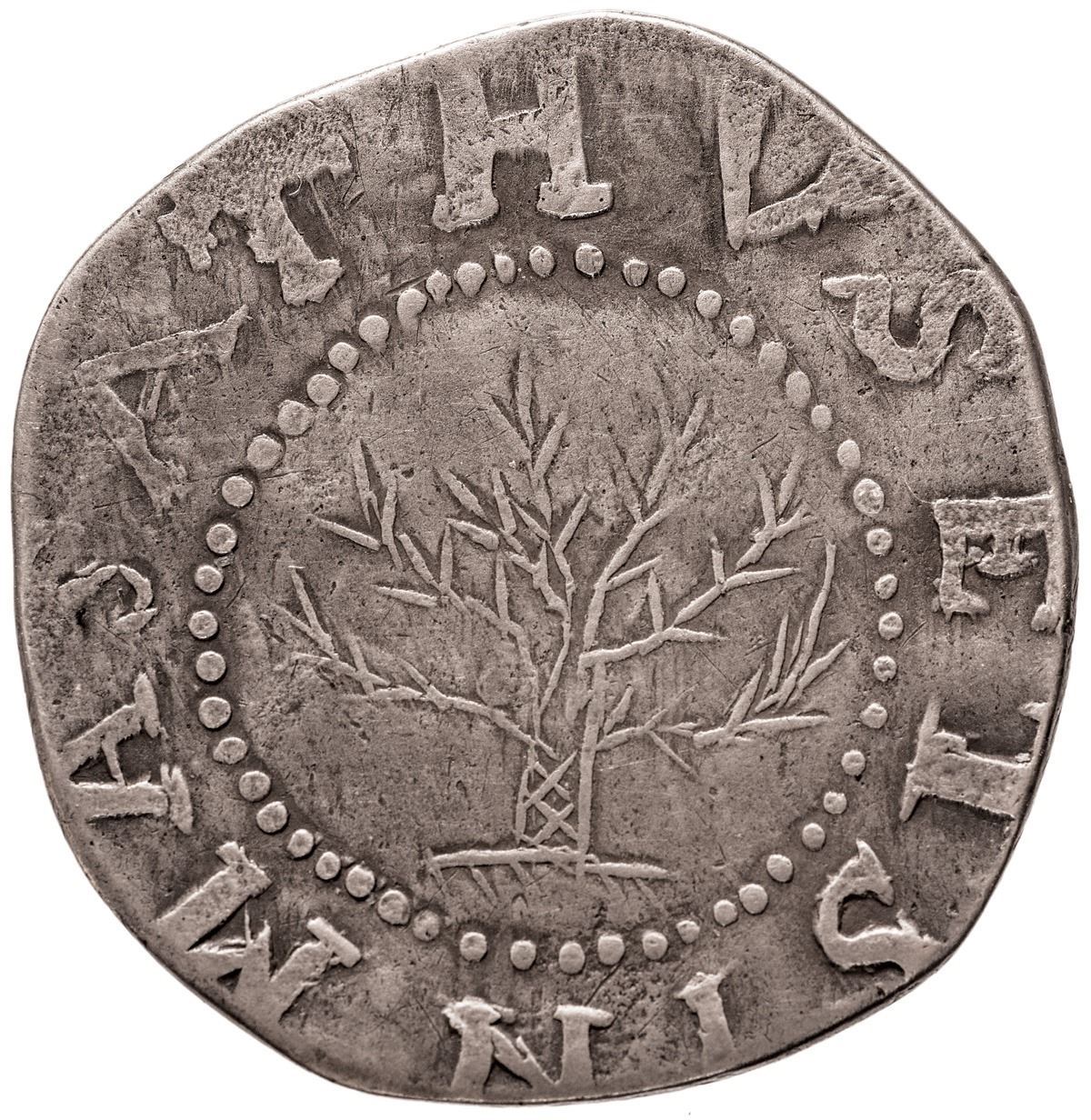 Massachusetts Bay Colony. 1652 Oak Tree Shilling. Noe-7, Cr.1b-D, W.480 ...