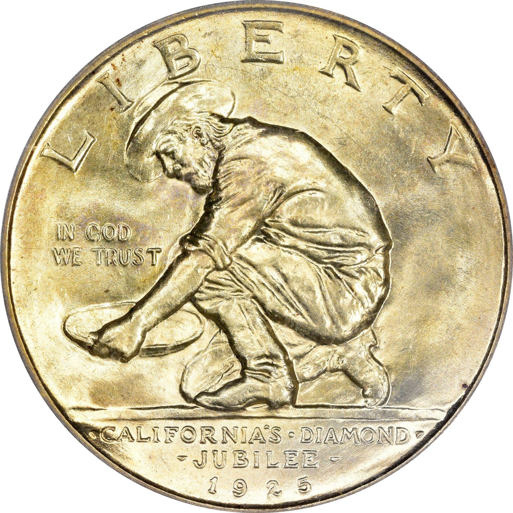 1925-S California Golden Jubilee Half Dollar. MS-64 PCGS. CAC