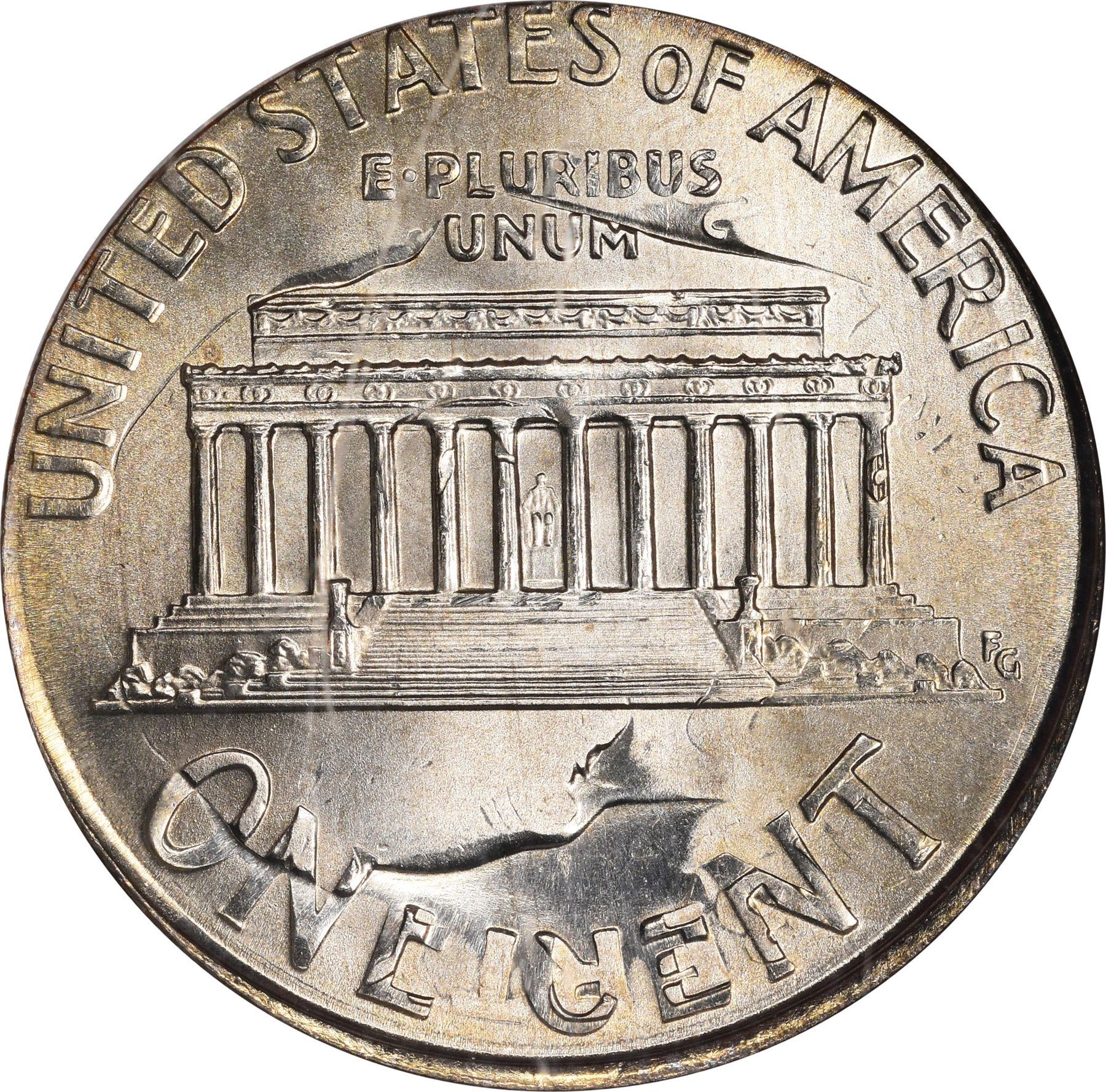 2001 1¢. Mint Error. Double Denomination. Lincoln Cent on Struck ...