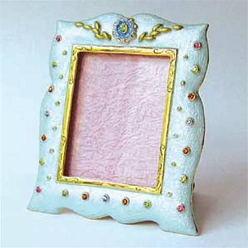 NEW BLUE 24K GOLD SWAROVSKI CRYSTAL PICTURE FRAME