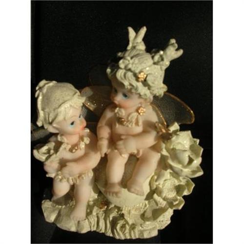 PORCELAIN BABY ANGELS SITTING FIGURINE #1242981