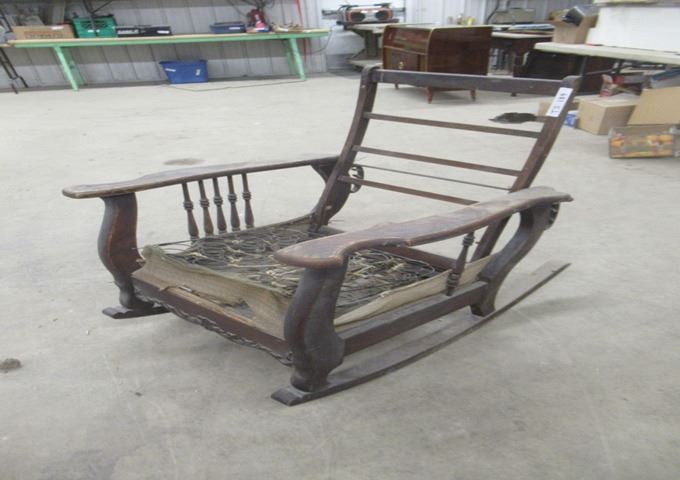 Vintage Morris Rocker Chair- Nice but Needs Cover Over Springs