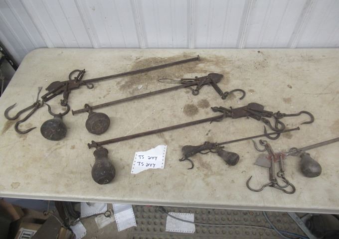5 Vintage Hanging Meat Scales