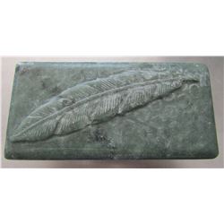 CARVED STONE FEATHER BOX NATIVE AMERICAN