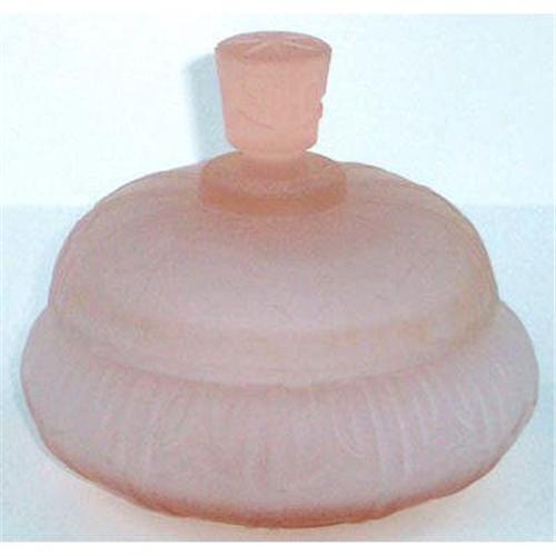 Foreign Panel Pink Satin Glass Powder Jar #1253715