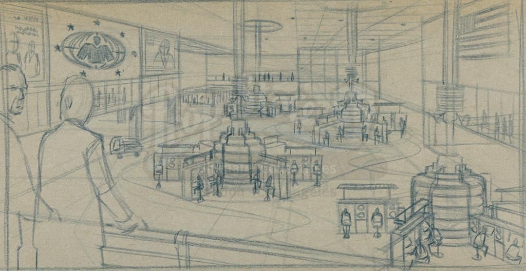 MEN IN BLACK (1997) - Hand-drawn John Bell Men in Black Headquarters ...