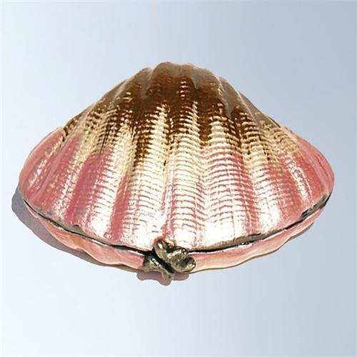 24K GOLD PINK SEASHELL SWAROVSKI CRYSTAL JEWELRY BOX