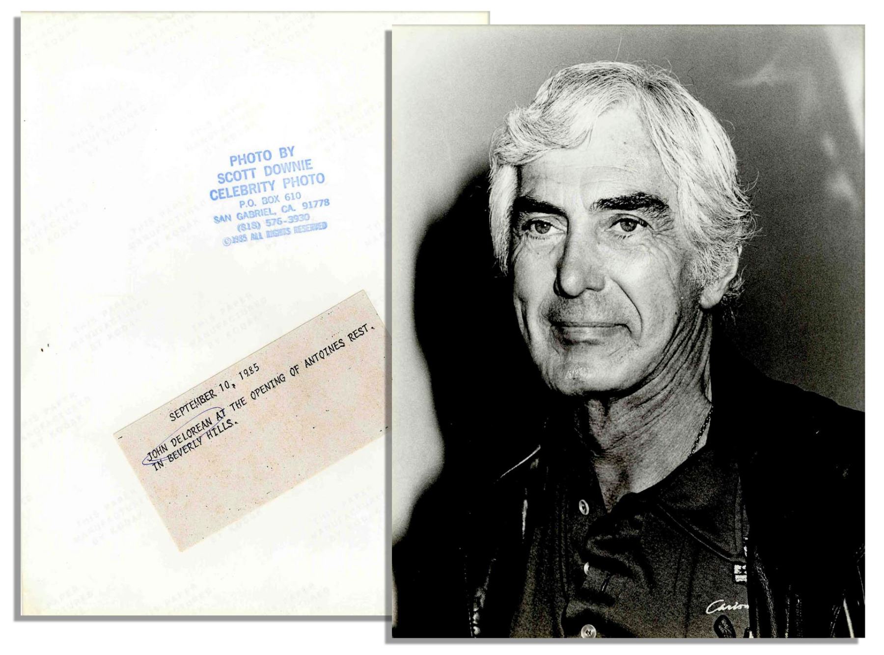 1985 Unpublished Photo of John DeLorean Beverly Hills