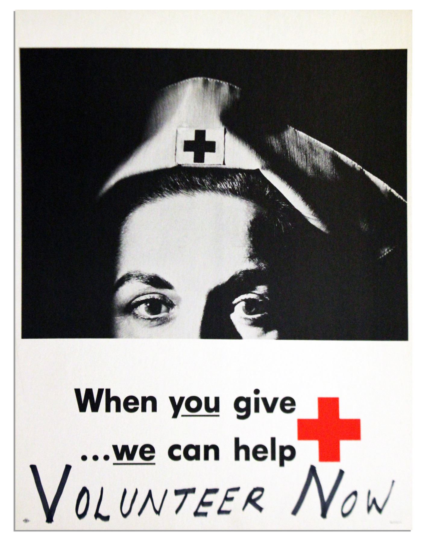 Striking Vintage Red Cross Photograph Poster
