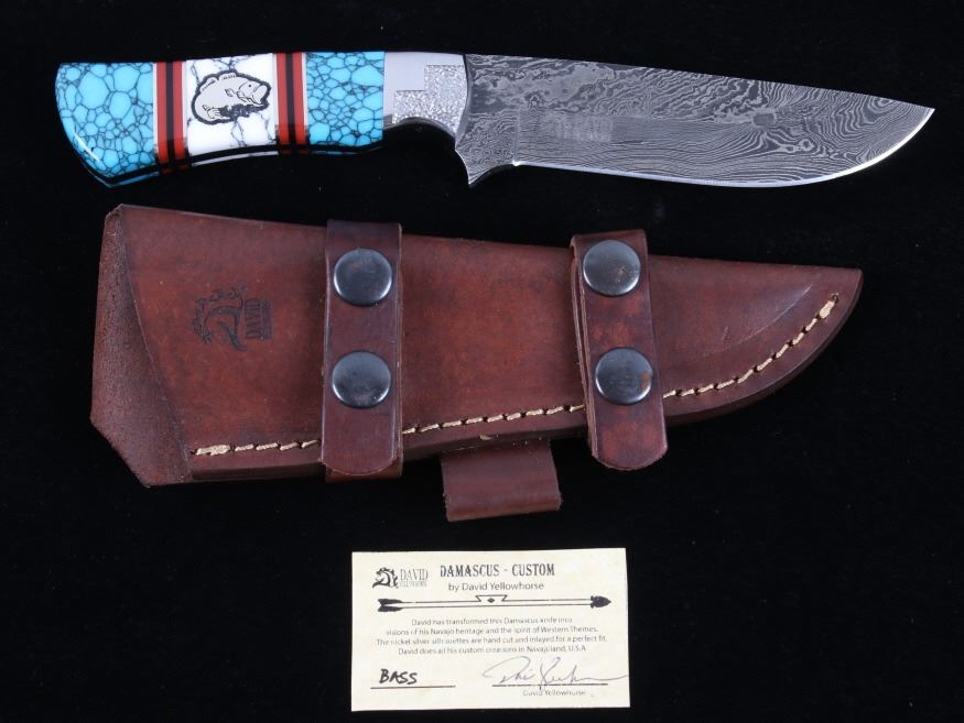 Navajo Dave Yellowhorse Turquoise Bass Knife