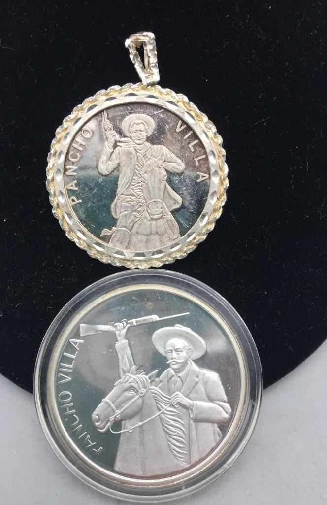 2 Poncho Villa Coins Making 3oz Of .999 Silver