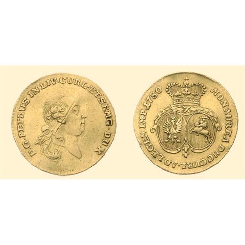 POLAND COINS Kurland. Peter Biron, 1769-1795. Ducat 1780 (3.4