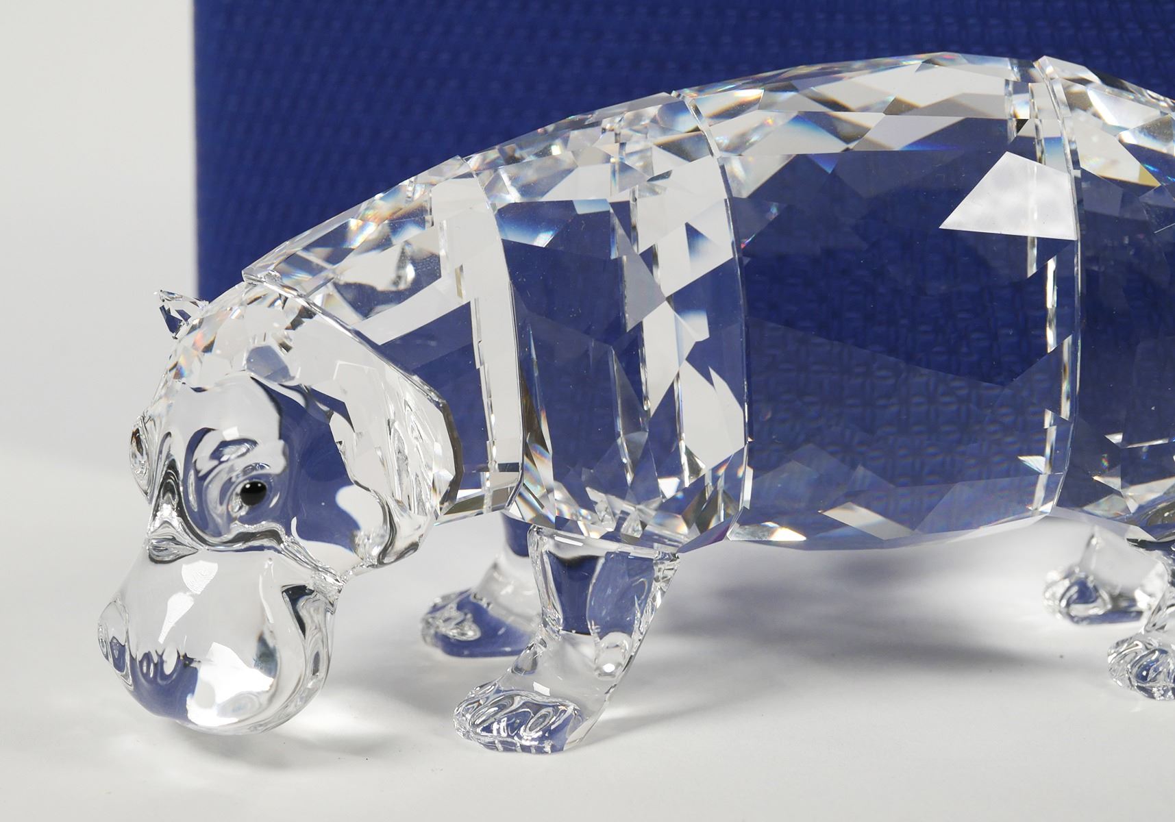 Swarovski Crystal Figurines Hippo Mother and Baby