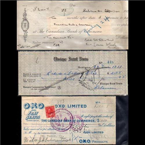 OLD BANK CHEQUE YEAR 1921, 1922 AND 1931 *RARE*