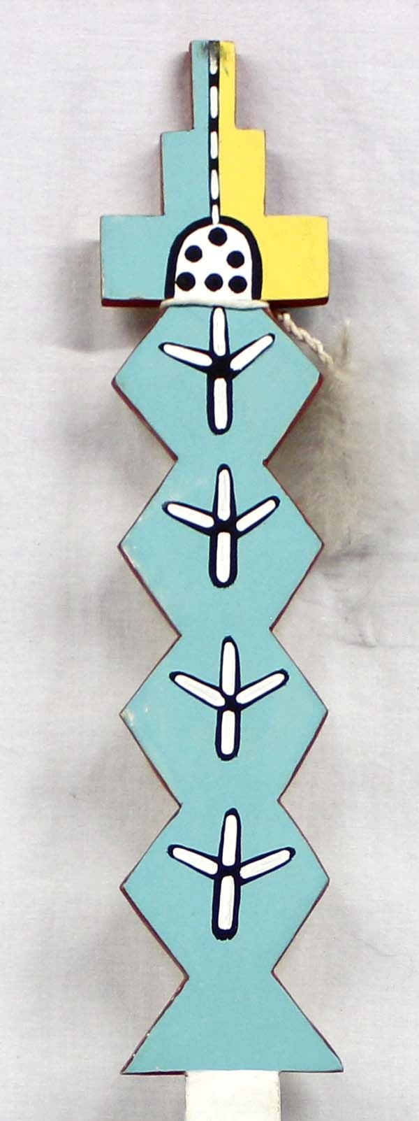 Hopi Hand Painted Carved Wood Lightning Stick