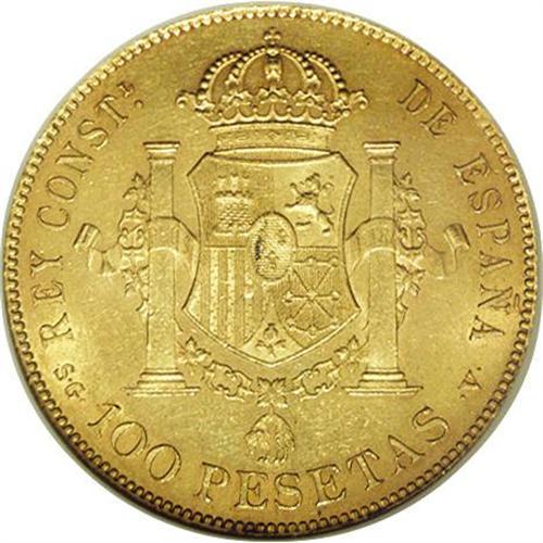 Alfonso XIII gold 100 Pesetas 1897 (97) SG V, KM-708, A