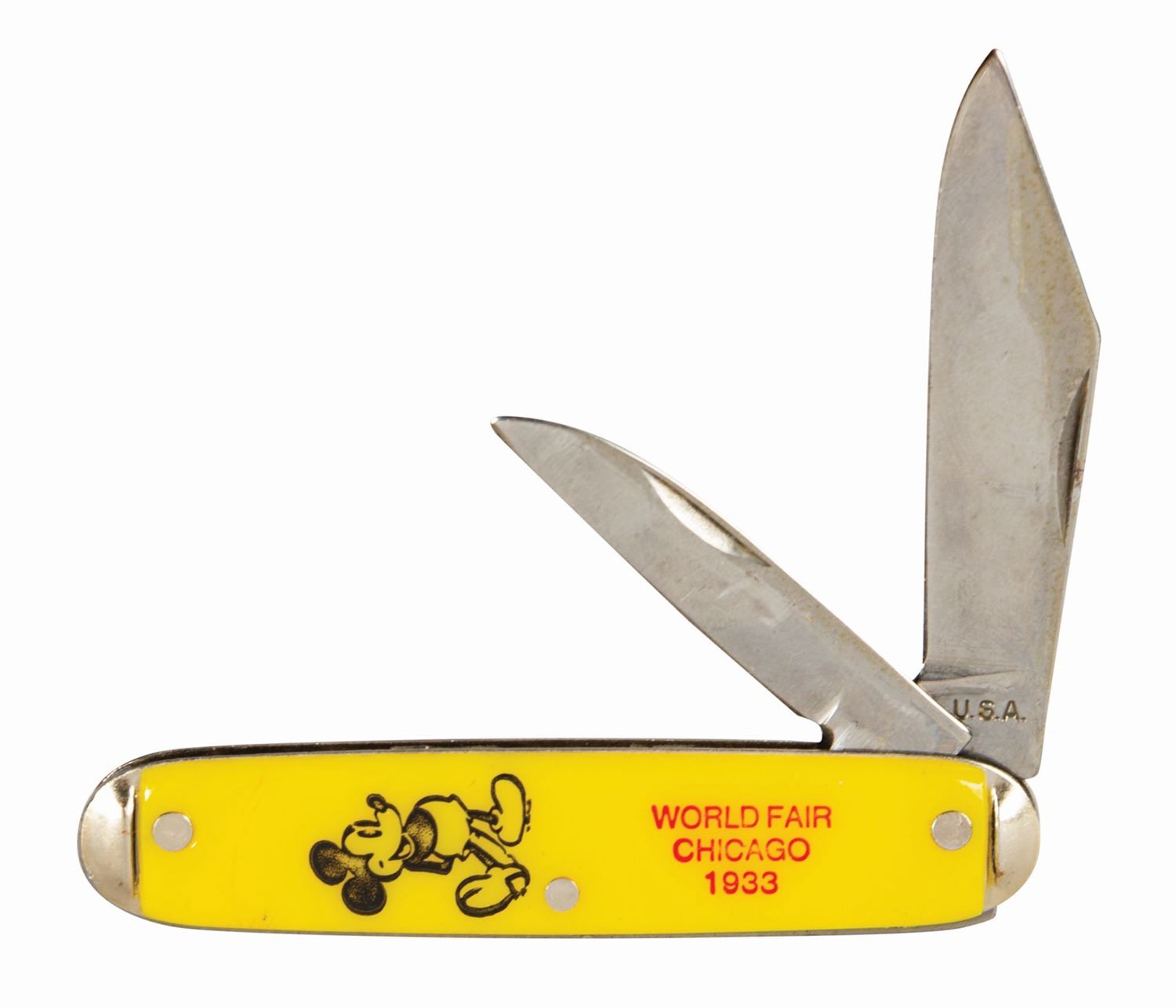 Mickey Mouse "World Fair 1933" Pocket Knife. - Van Eaton Galleries