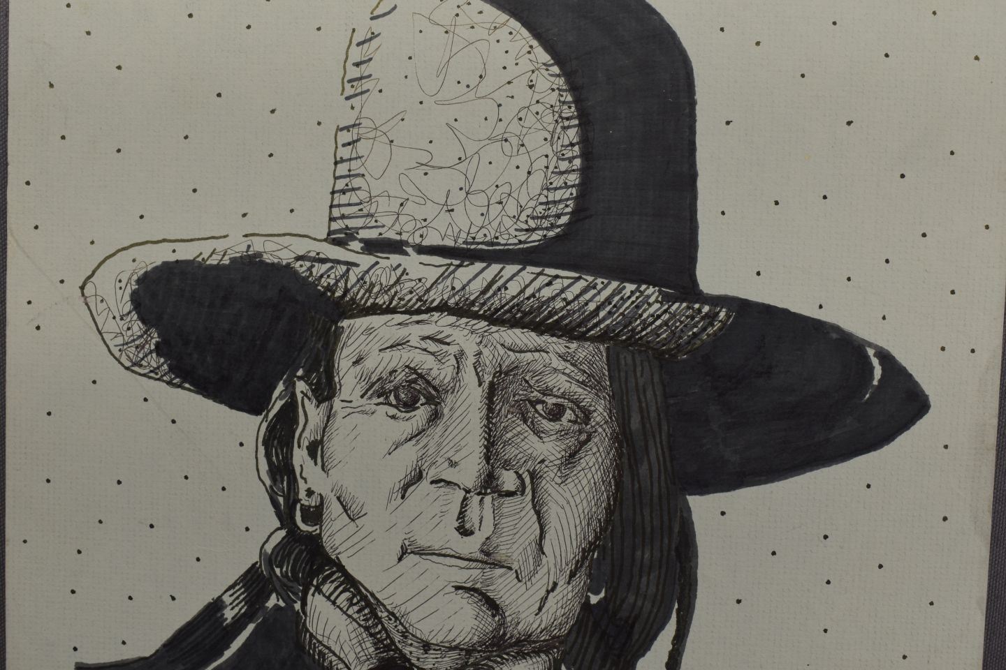 NATIVE AMERICAN NEZ PERCE DRAWING BY FRANK BUFFALO HYDE