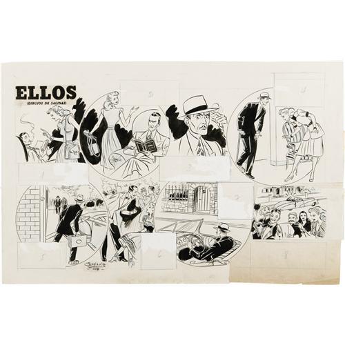 Jose Luis Salinas - Ellos Sunday Comic Strip Art