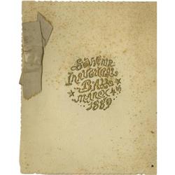 1889 Benjamin Harrison Inaugural Ball Souvenir