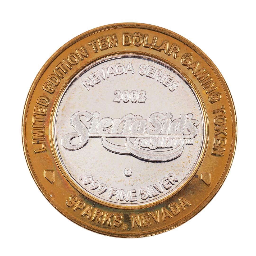 .999 Silver Sierra Sid's Sparks, Nevada $10 Casino Limited Edition ...