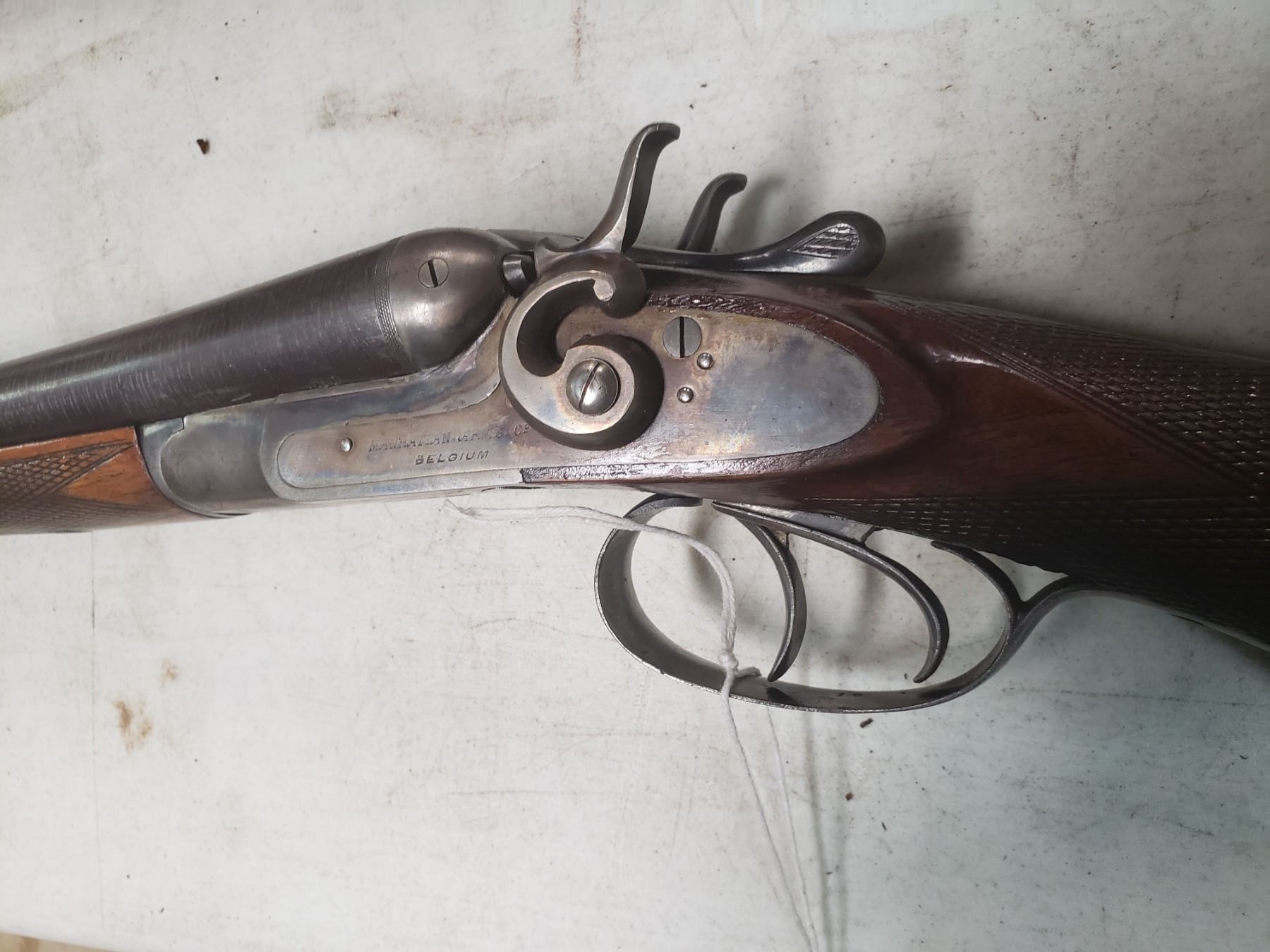 MANHATTAN ARMS CO 16 GAUGE SIDE BY SIDE DOUBLE BARREL, DOUBLE TRIGGER ...