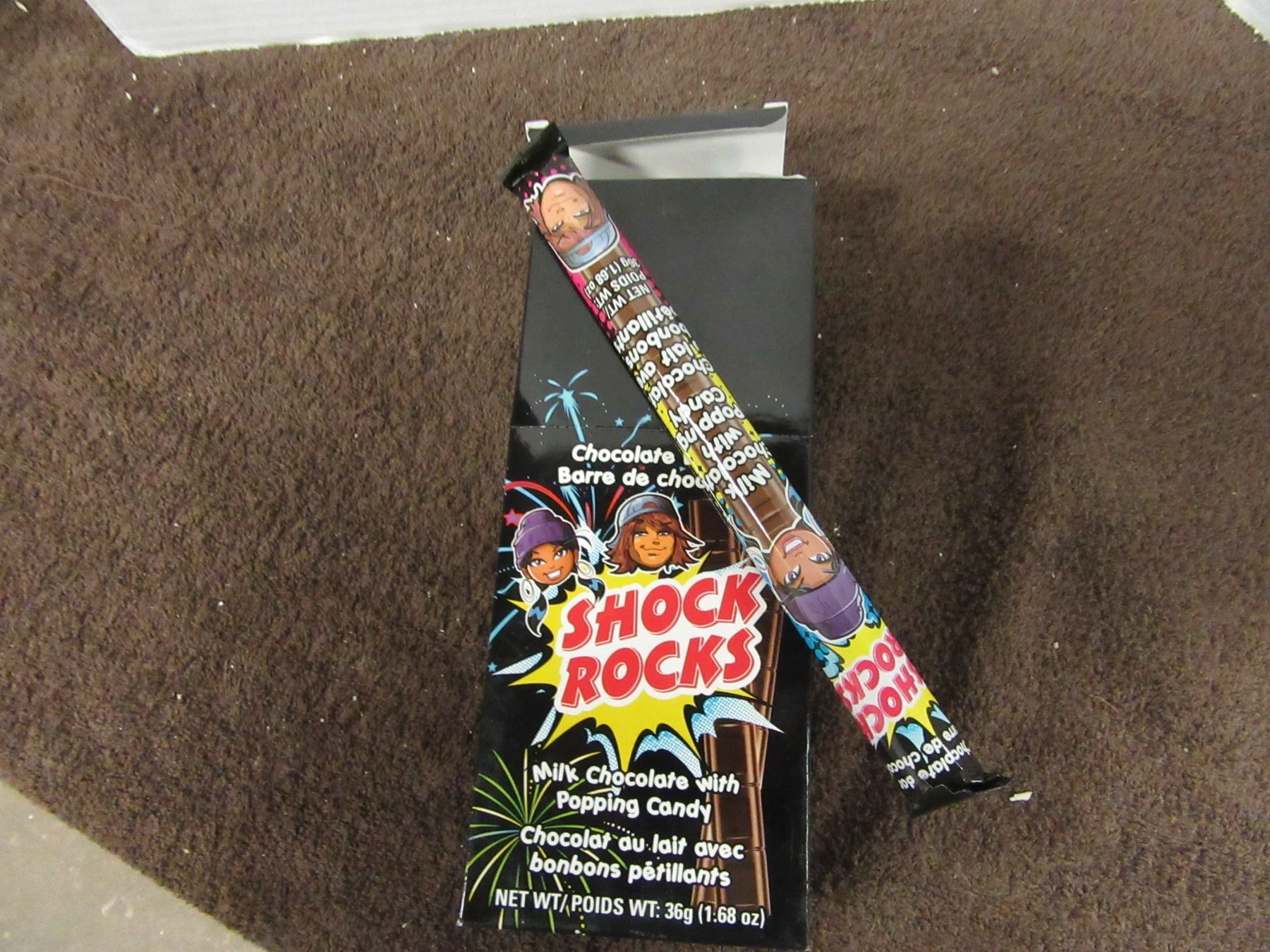 SHOCK ROCKS CHOCOLATE & POPPING CANDY (24 STICKS) - PER BOX