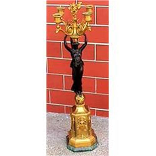 19C Dore BRONZE 5 Arm Angel Girl CANDELABRA #1318040