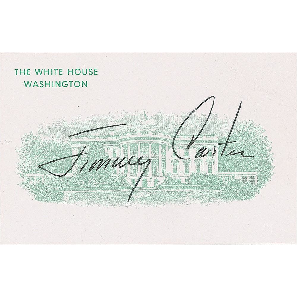 Jimmy Carter Signed White House Card