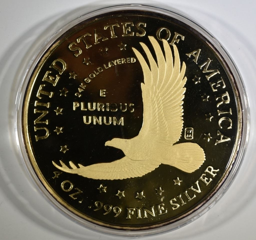 2000 GIANT QUARTER-POUND GOLDEN PROOF .999 SILVER