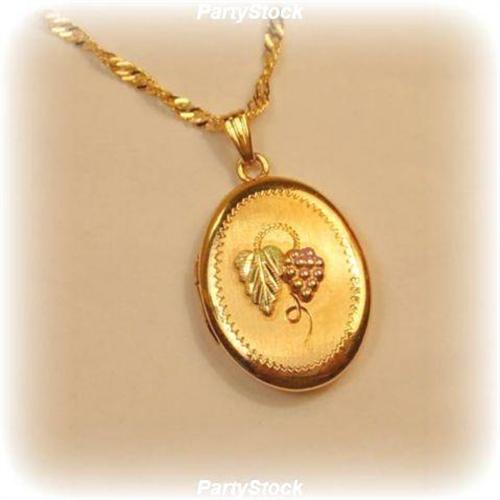 LARGE SOLID 14K GOLD ENGRAVED LOCKET NECKLACE 6G