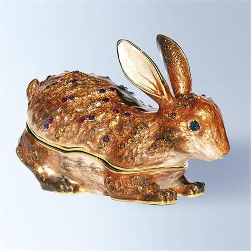 24K GOLD SWAROVSKI CRYSTAL BUNNY RABBIT BOX NEW