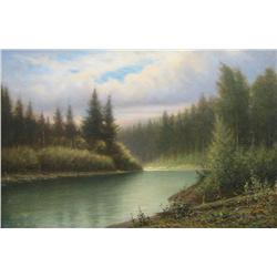 Arthur Burchett (Canadian, 19th/20th Century), Cowichan River at Duncan ...