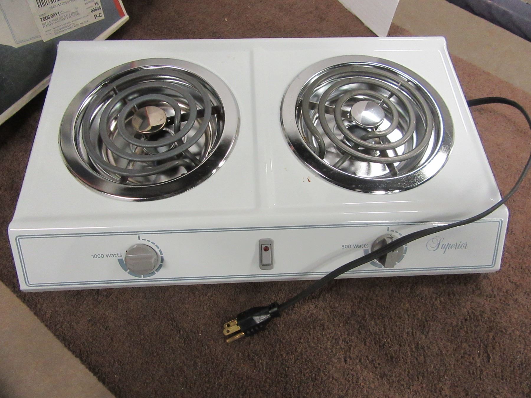 ESTATE: SUPERIOR TWO BURNER BUFFET RANGE IN ORIGINAL BOX