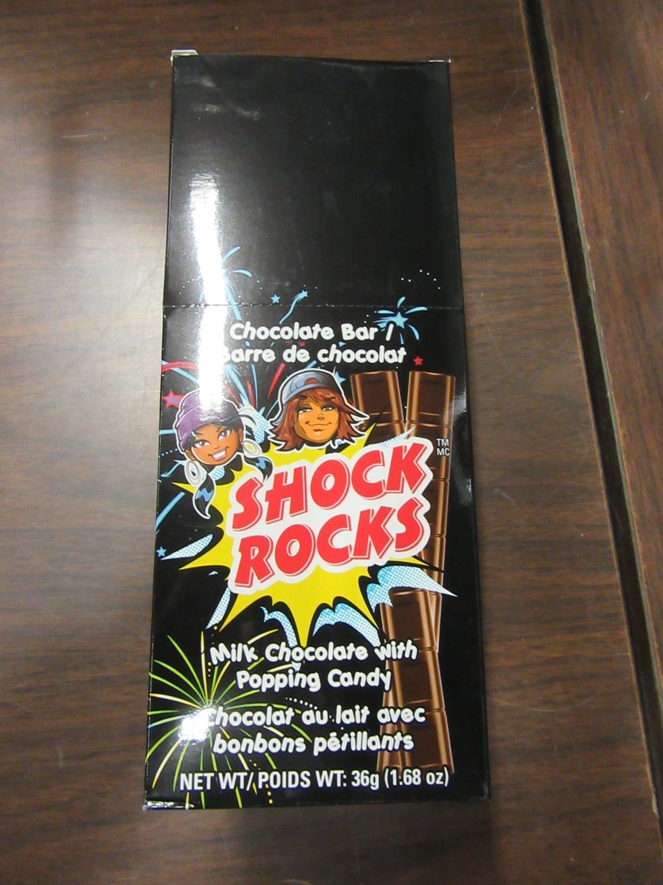 SHOCK ROCKS CHOCOLATE & POPPING CANDY (24 STICKS) - PER BOX