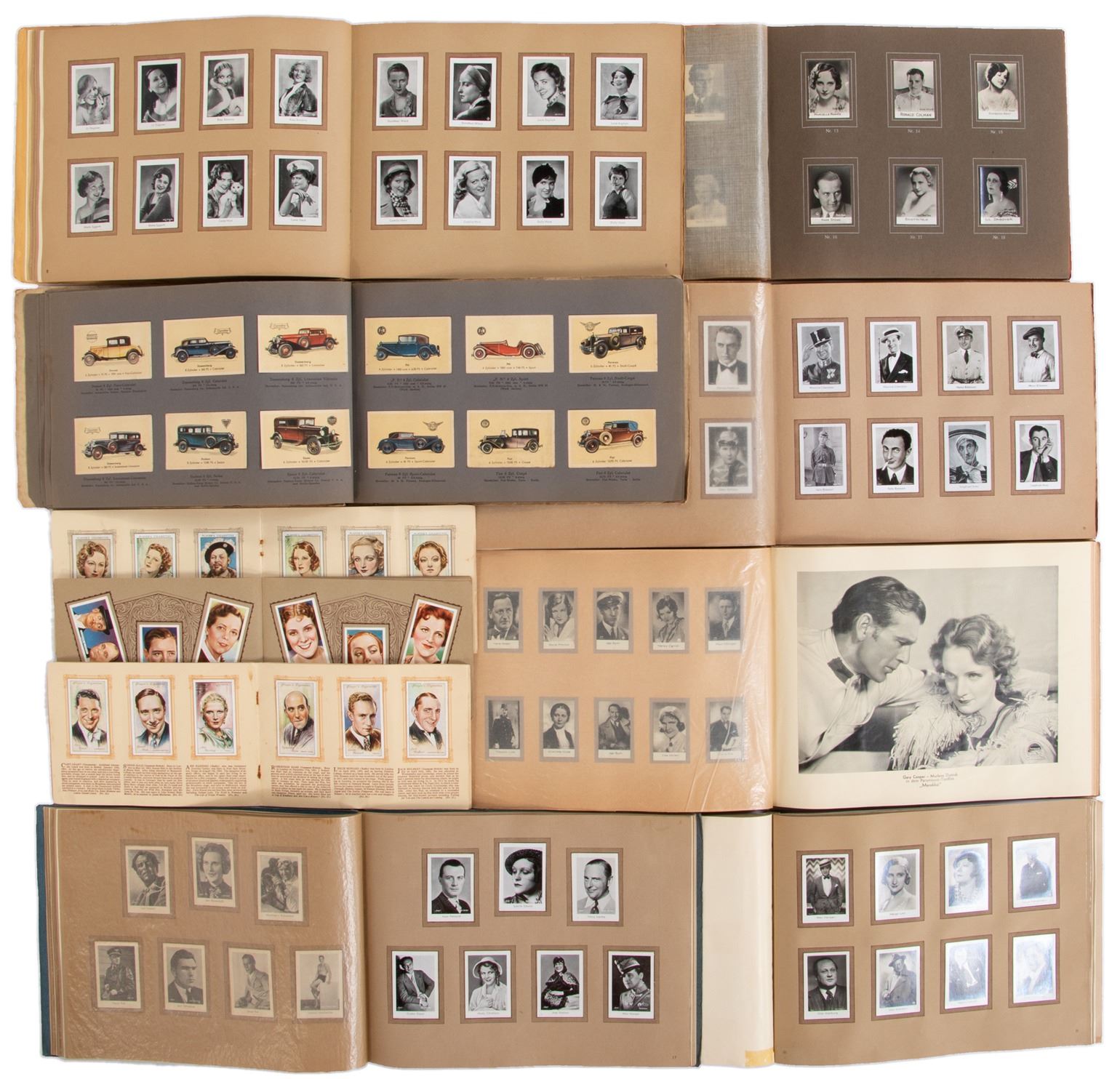 Large collection of (14) albums containing 100s of vintage cigarette cards.