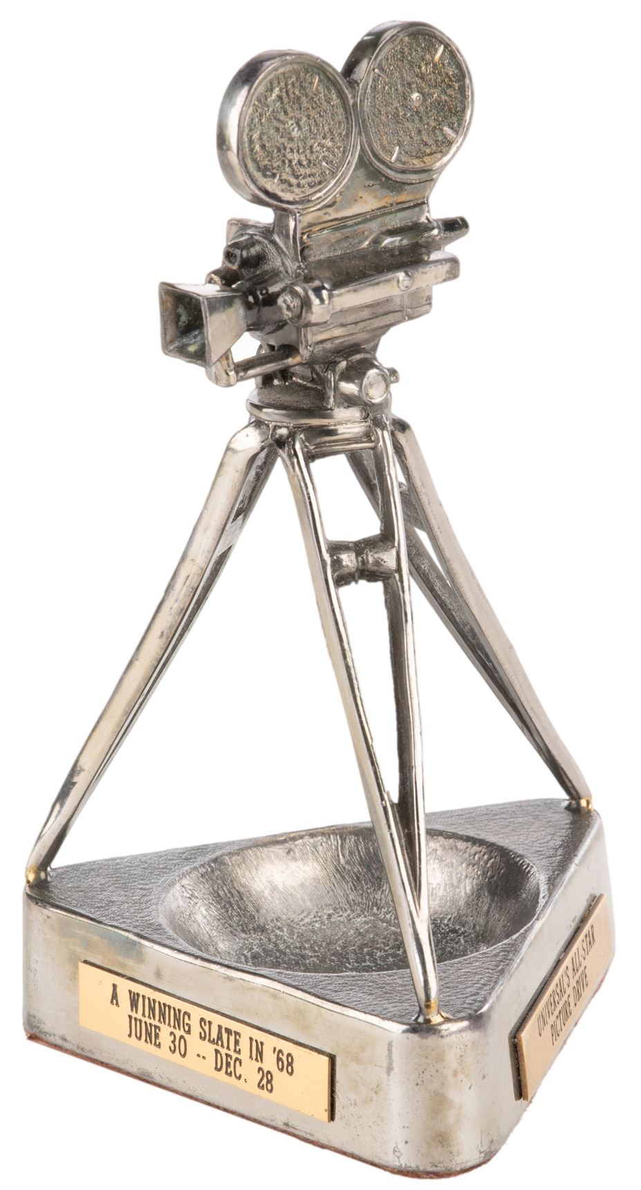 Universal’s All-Star Drive 1968 promotional camera ashtray/paperweight.