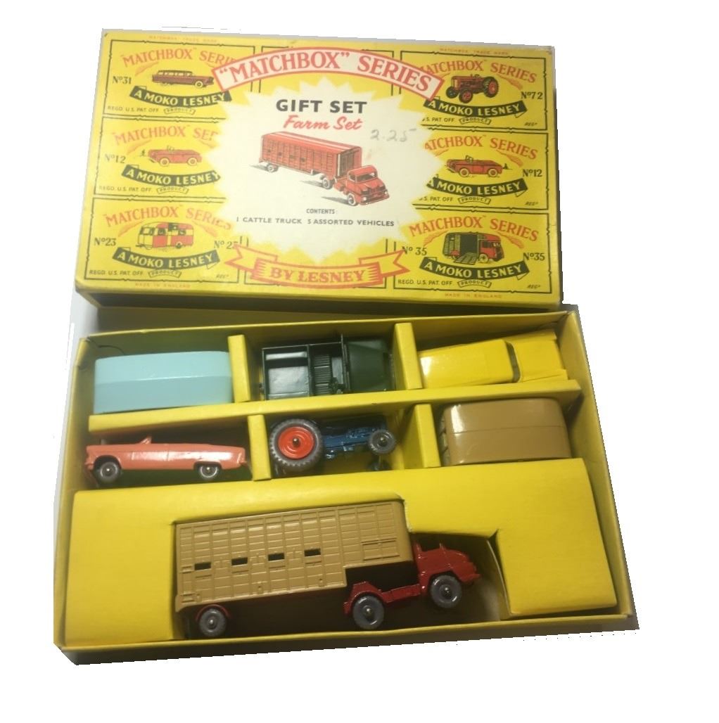 Matchbox Series Gift Set G-4 Farm Set in Box, With The Yellow Station Wagon
