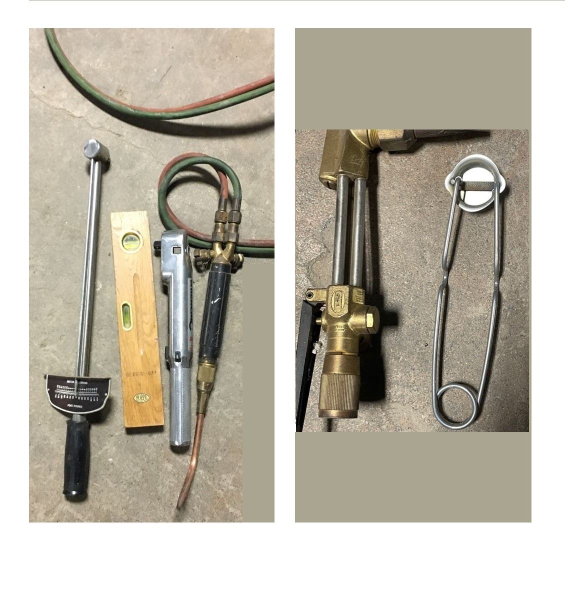 Level, part of a torch and other tools