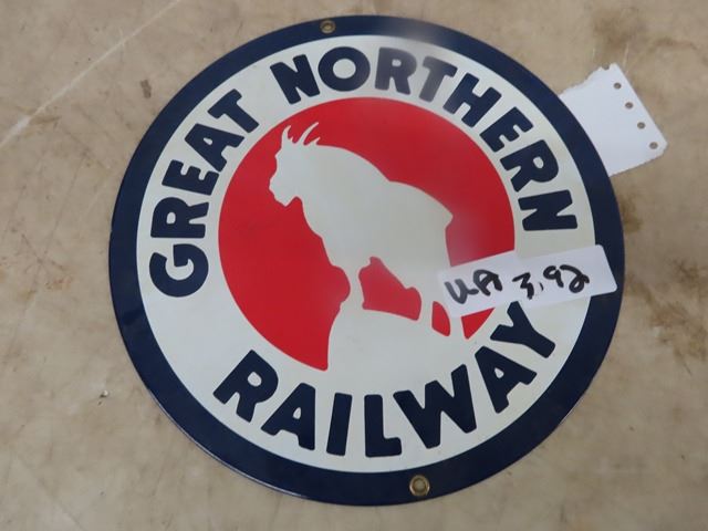 Porc Great Northern Railway Sign- Modern 10" Rd