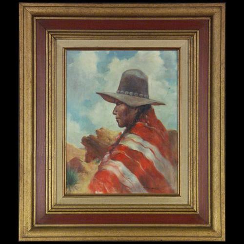 DEE TOSCANO OIL PAINTING INDIAN PORTRAI