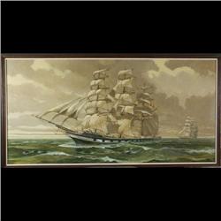 OIL PAINTING DAVID WALLER SEASCAPE