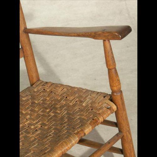 ANTIQUE AMERICAN LADDER-BACK SHAKER ROCKING CHAIR