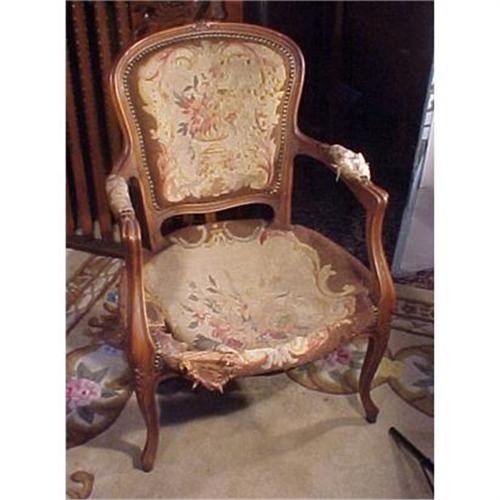 Antique Boudoir Chair Carved French Design #1365347