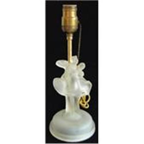 Dancing Couple Frosted Crystal Art Deco Lamp #1335644