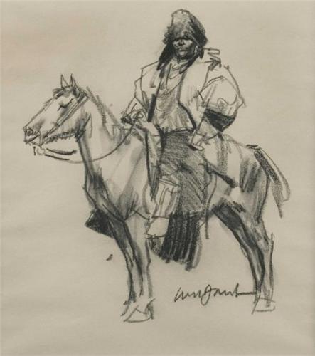 Ned Jacob. Charcoal Drawing.