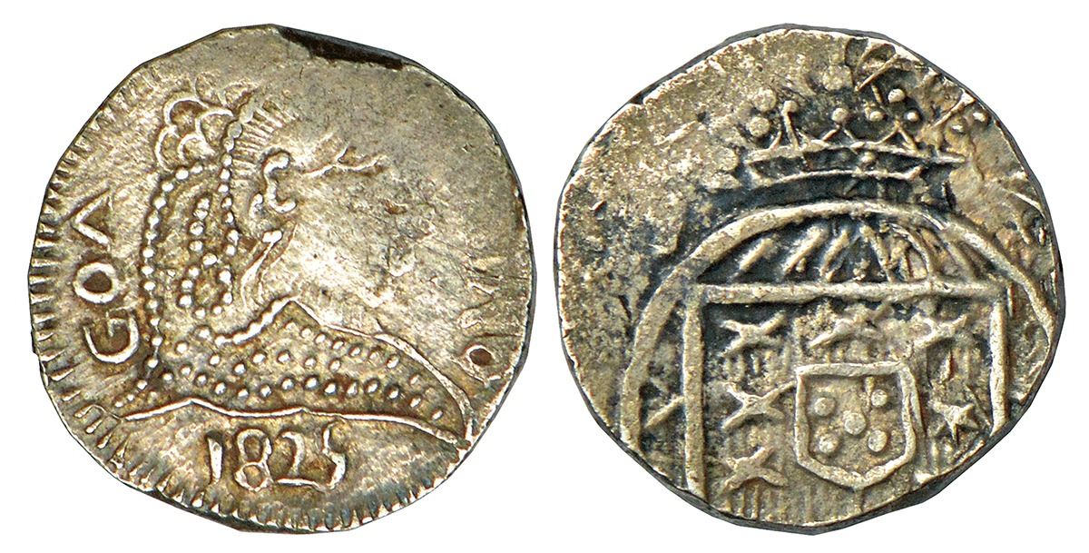 Portuguese India: D. Joao VI (1816-1826 AD), Goa, silver pardao, 5.63g ...