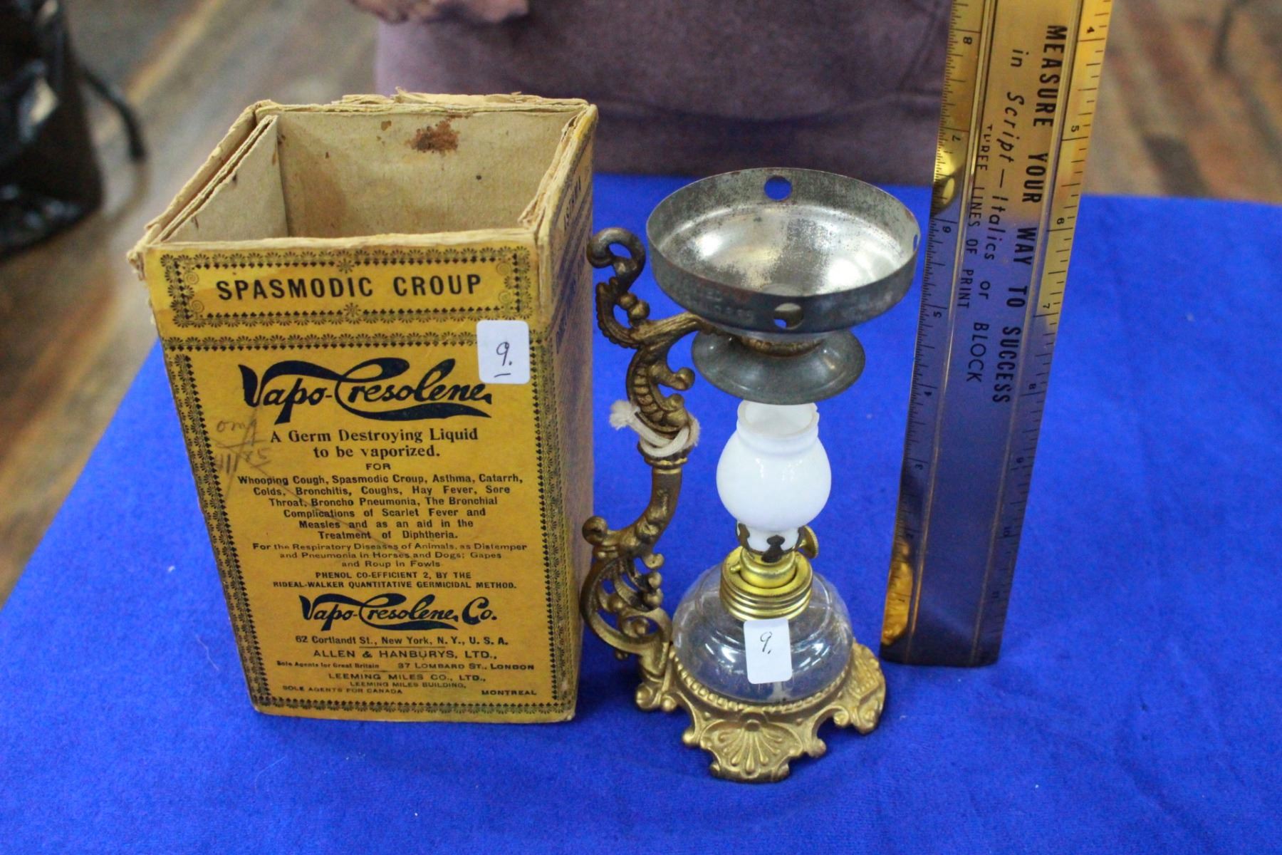 Vapor Lamp "Vapo-Cresolene Co." (appears to be complete) with Original Box